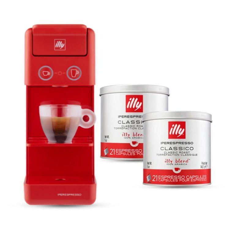 illy Y3.3 iperEspresso Coffee Machine Starter Kit – Classico (Red) – illy